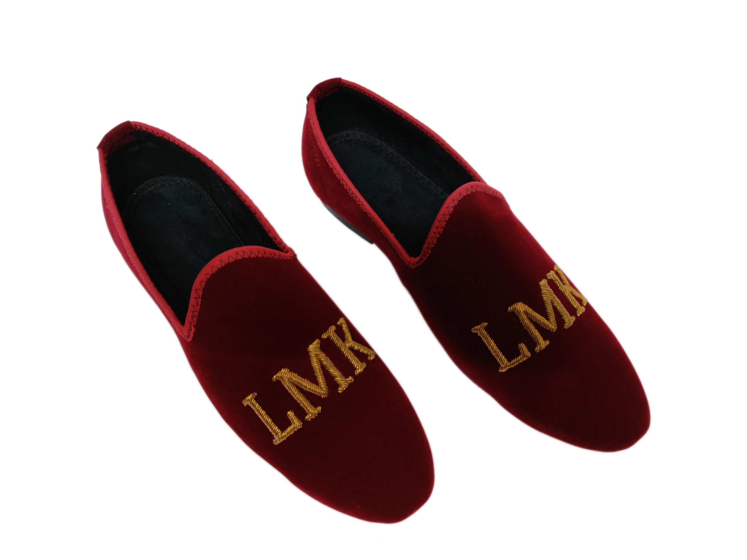 Initial Embroidery Handmade Shoes Customizable Bullion Thread - Etsy UK