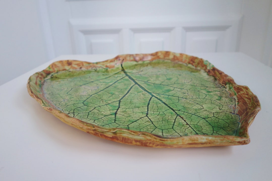 Leaf Ceramic Platter Large Decorated Pater Dish Table Decoration for ...