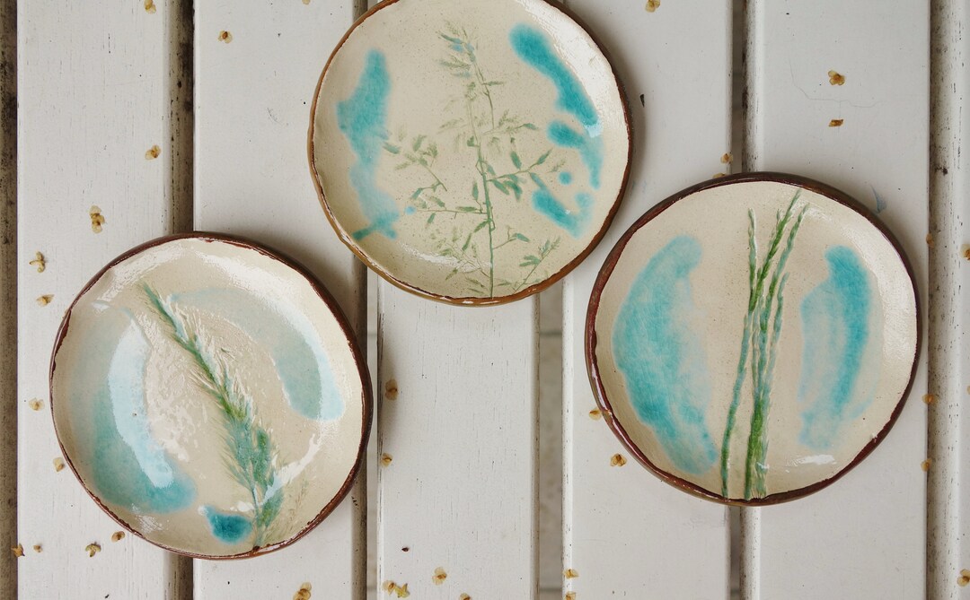 Unique Tea Platters Plates With Flowers Art Ceramics Art - Etsy