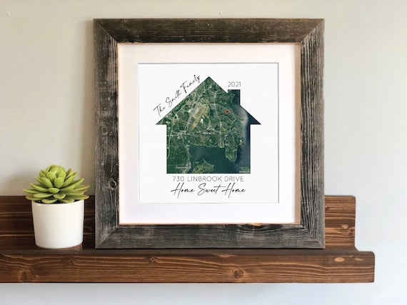 Satellite Map of New House Housewarming Gift for Friends | Etsy