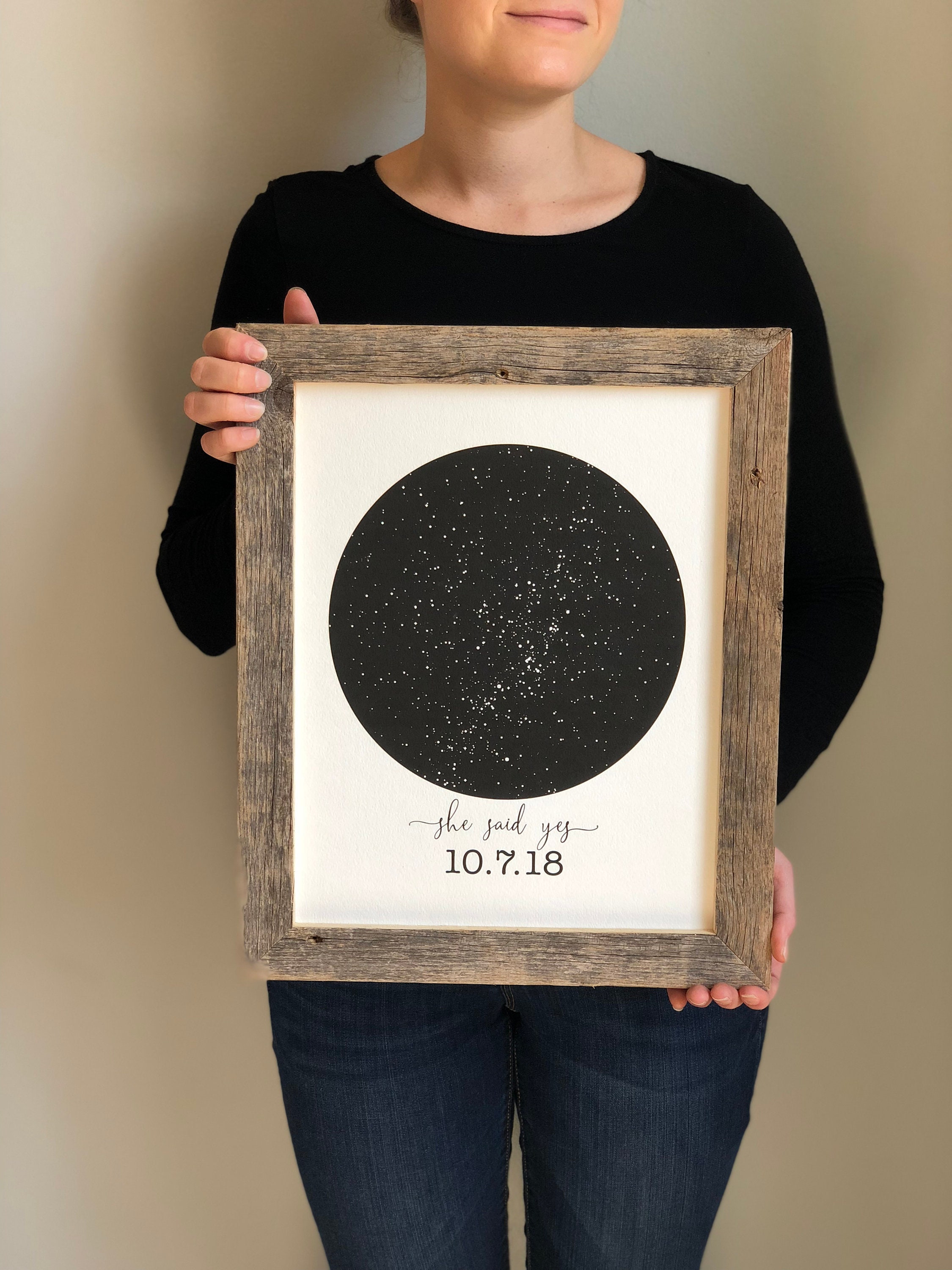 Personalized Star Map Sky Map Prints Engagement Gift for | Etsy