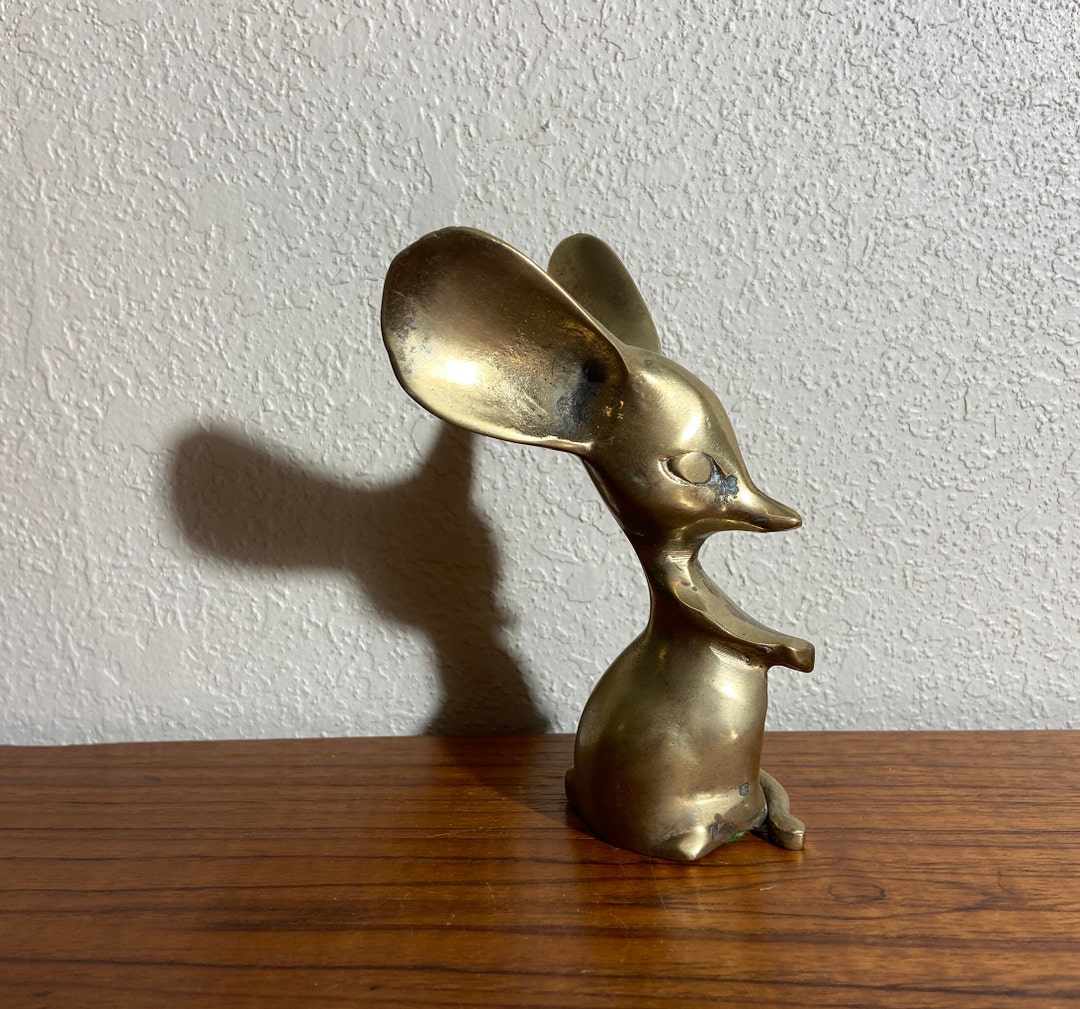 Vintage Brass Mouse With Big Ears - Etsy