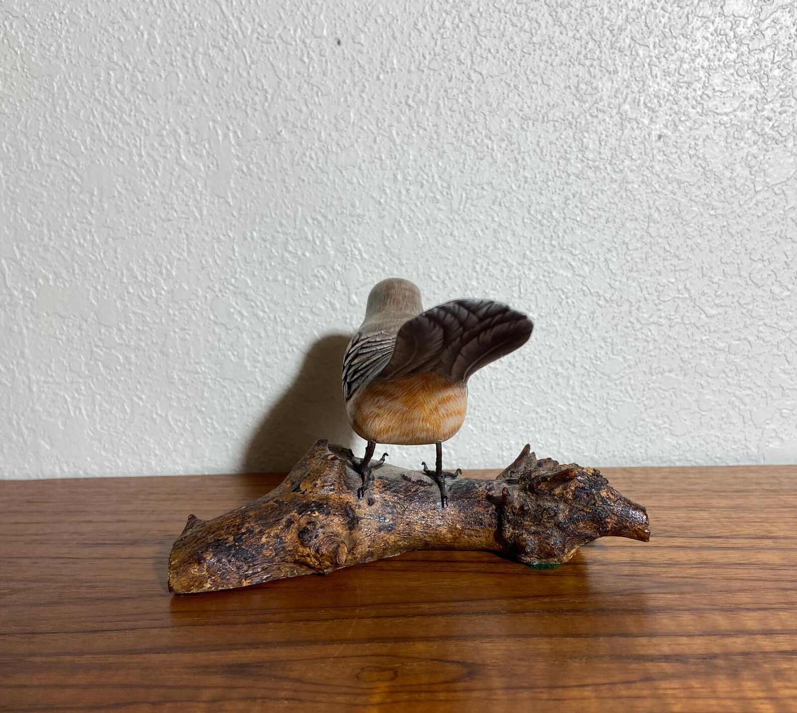 Highly Detailed Hand Carved and Painted Yellow Wagtail Bird on Tree ...