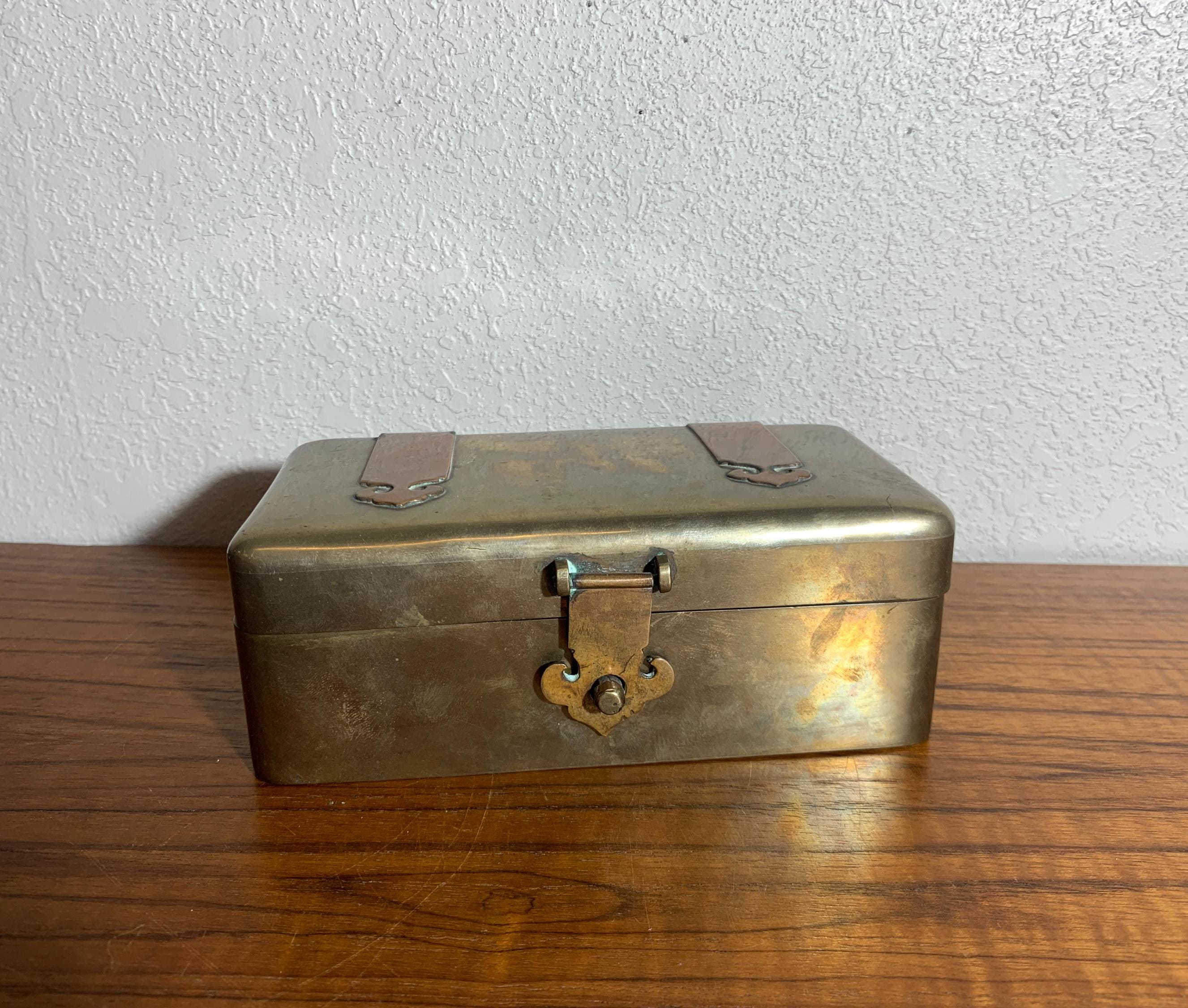 Vintage Chinese Brass and Copper Lidded Box - Etsy