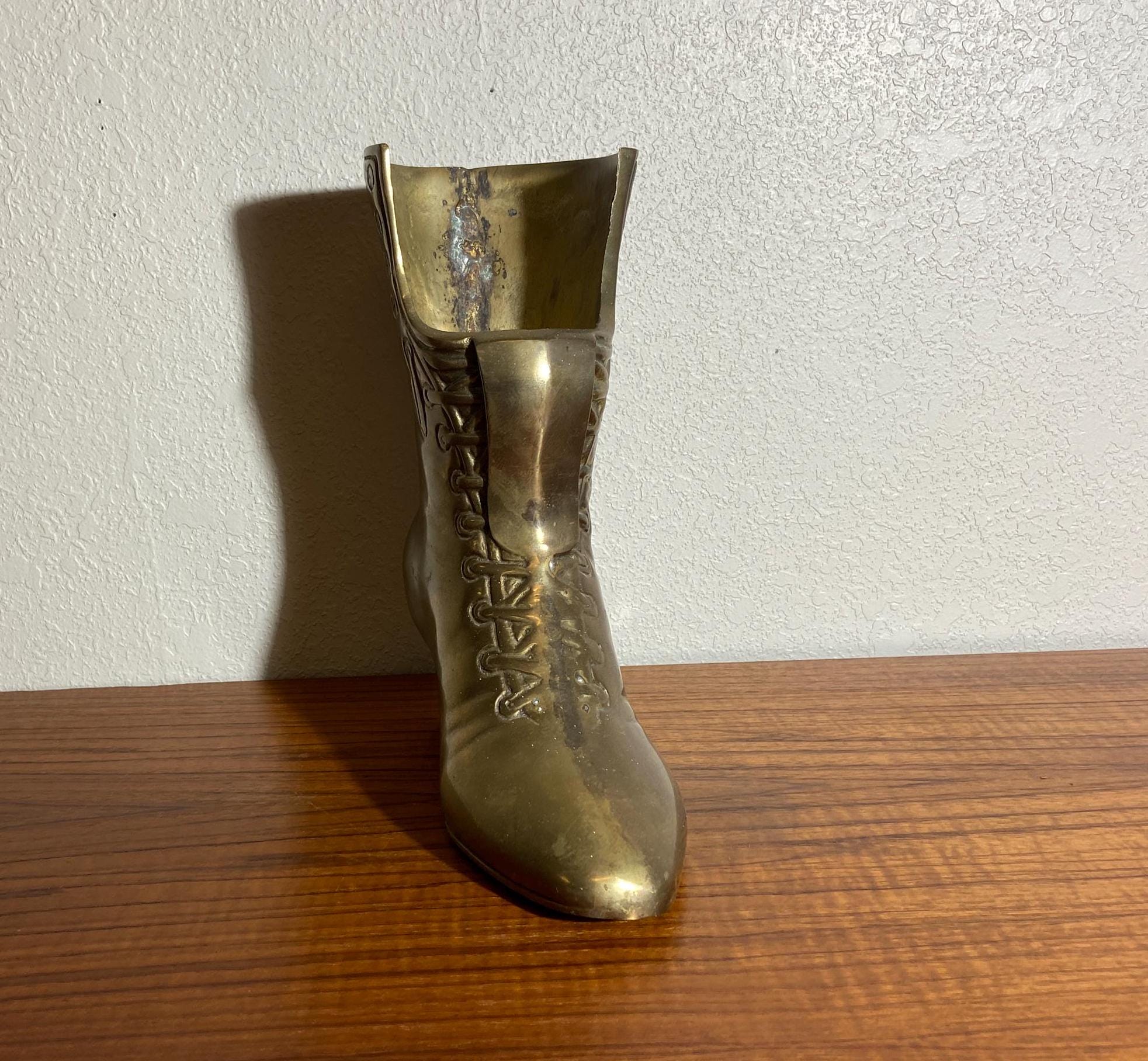 Vintage Large Brass Victorian Boot - Etsy