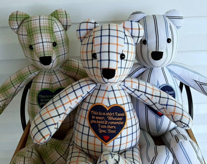 Memory Bears Custom Made Keepsake Bears With Memory Heart Saying - Etsy