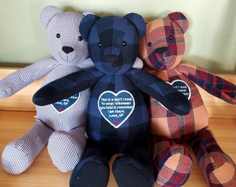Memory Bears,custom Made Keepsake Bearswith Memory Heart Saying ...