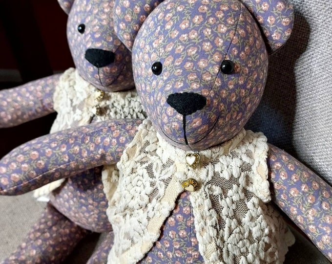 Memory Bear With Vest ,custom Made Keepsake Bearswith Memory Heart ...