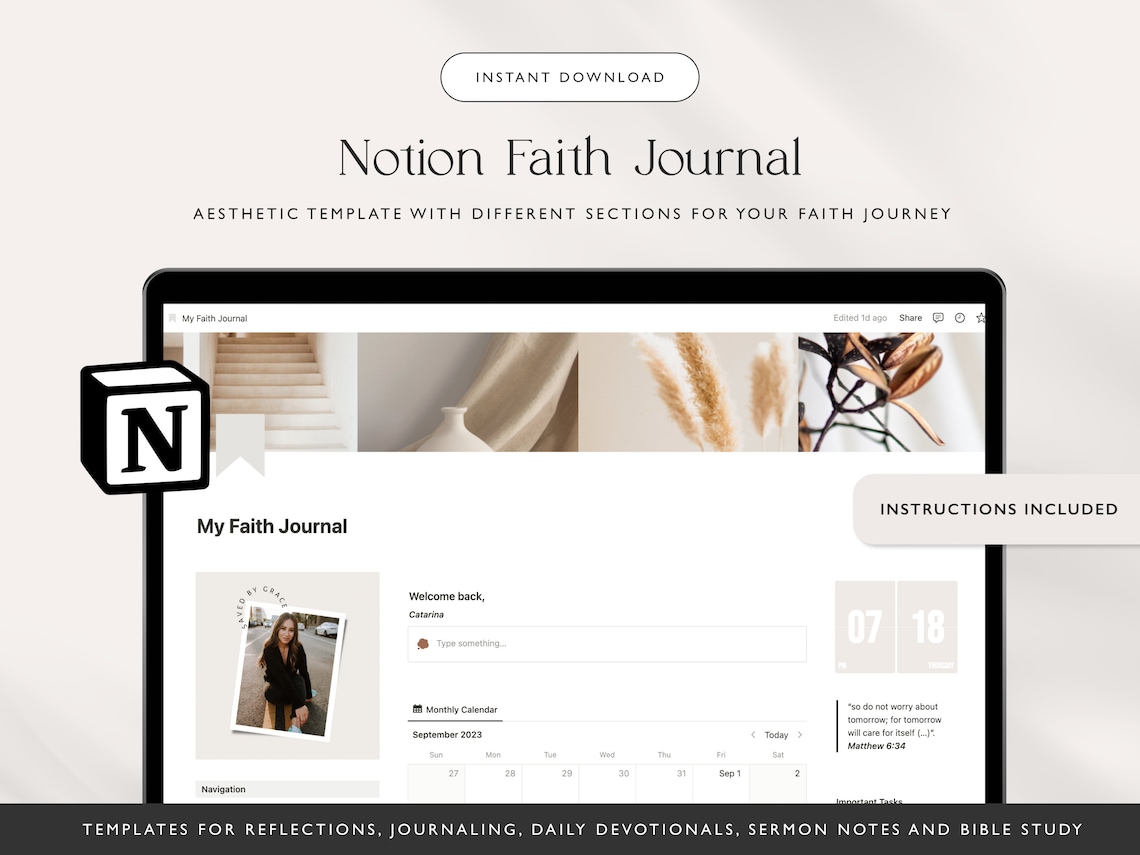 Notion Faith Planner, Instant Download, Faith Templates, Editable ...