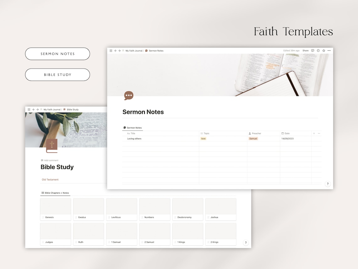 Notion Faith Planner, Instant Download, Faith Templates, Editable ...