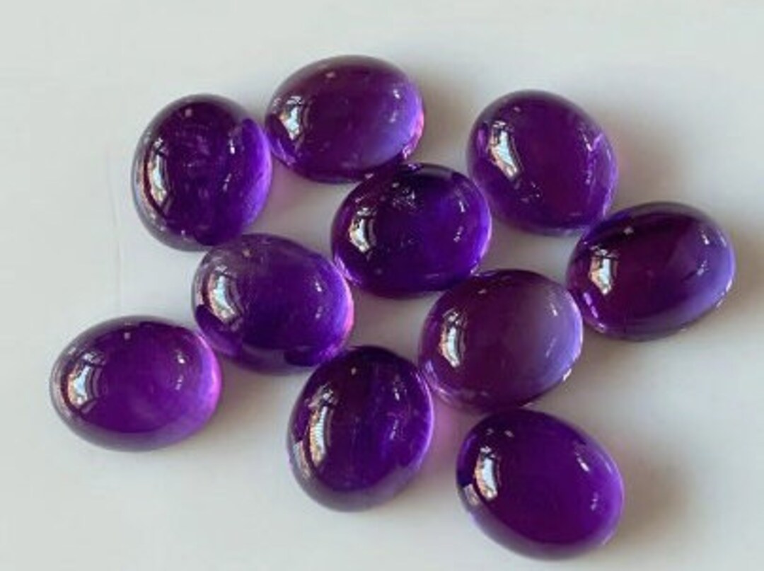 10x12mm AAAA Top Quality Amethyst Oval Cabochon Gemstones 5 - Etsy