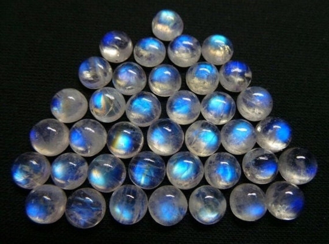 25 Pcs 3mm AAA+ Rainbow Moonstone Round Cabochons Gemstones | AAA+ ...