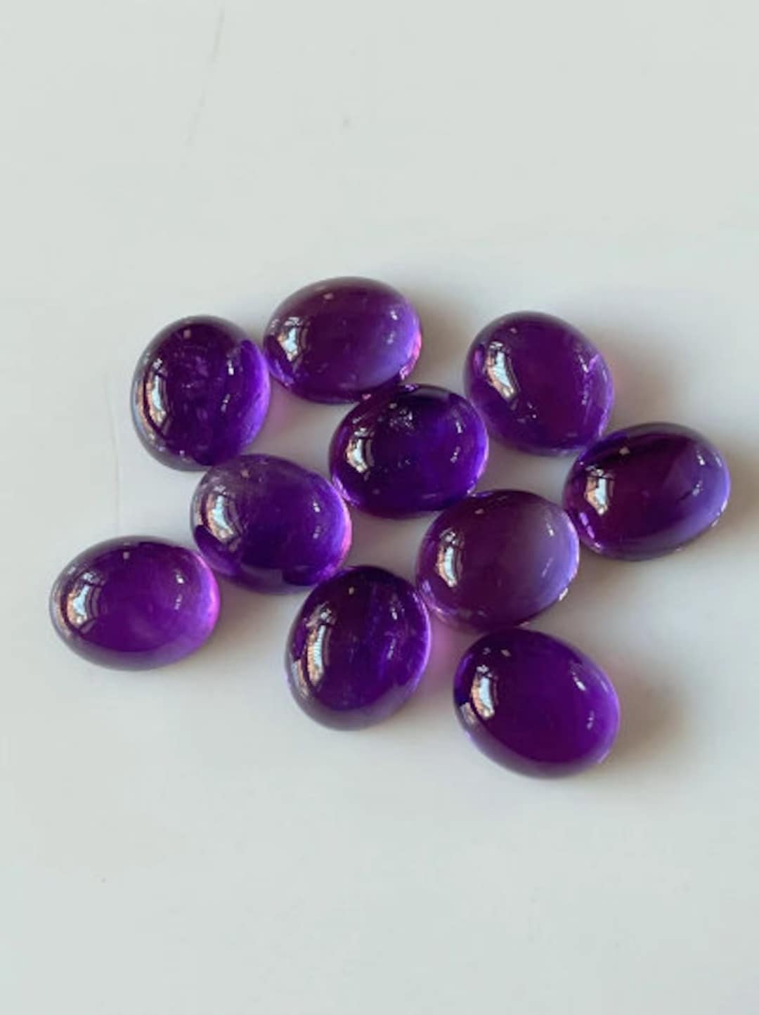 Buy 13x18mm AAA Amethyst Top Quality Oval Cabochon Gemstones 5 Pcs AAA ...