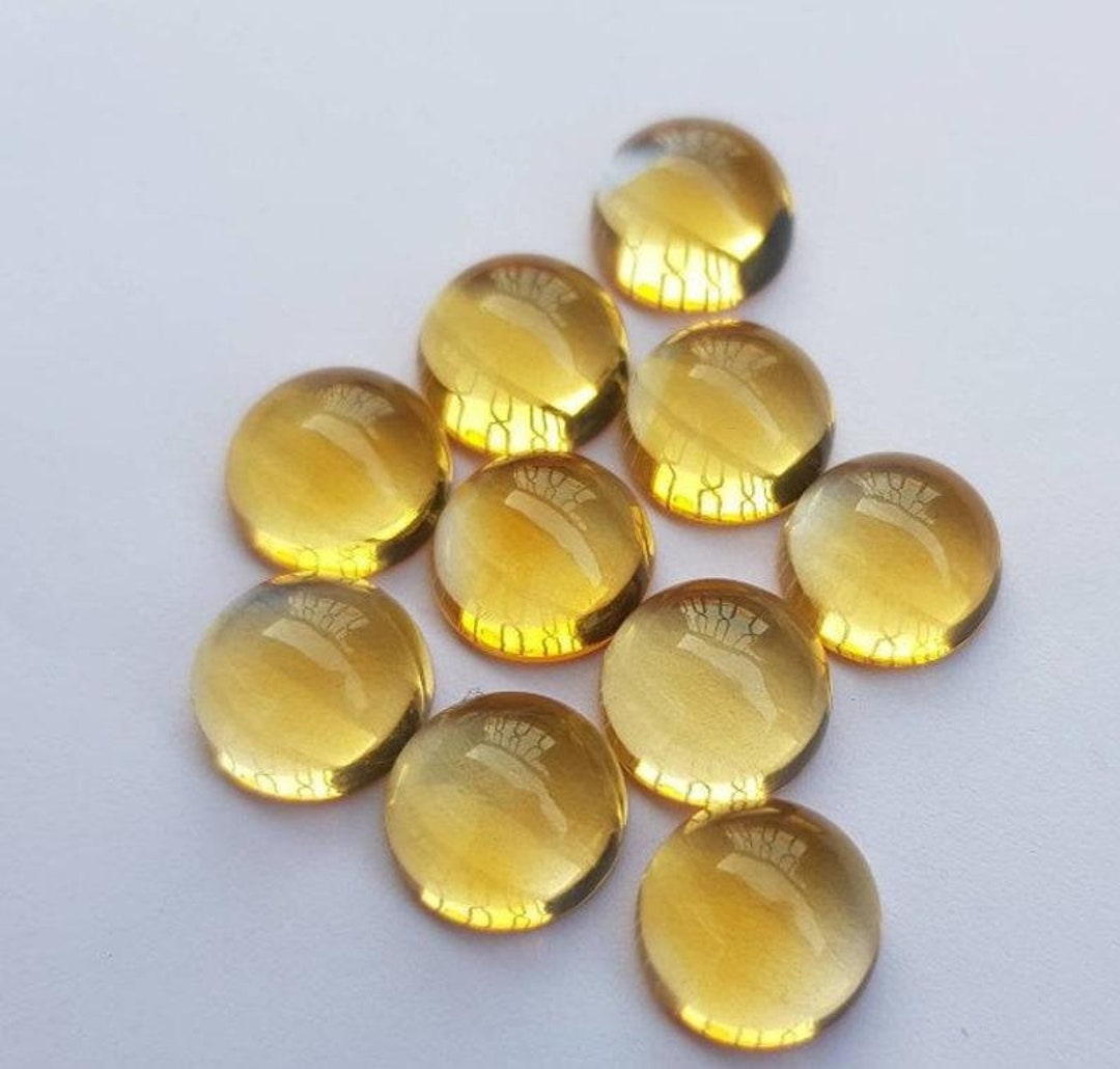 Buy 2 Pcs 8MM Round Natural AA Citrine Round Cabochon Gemstones Online ...