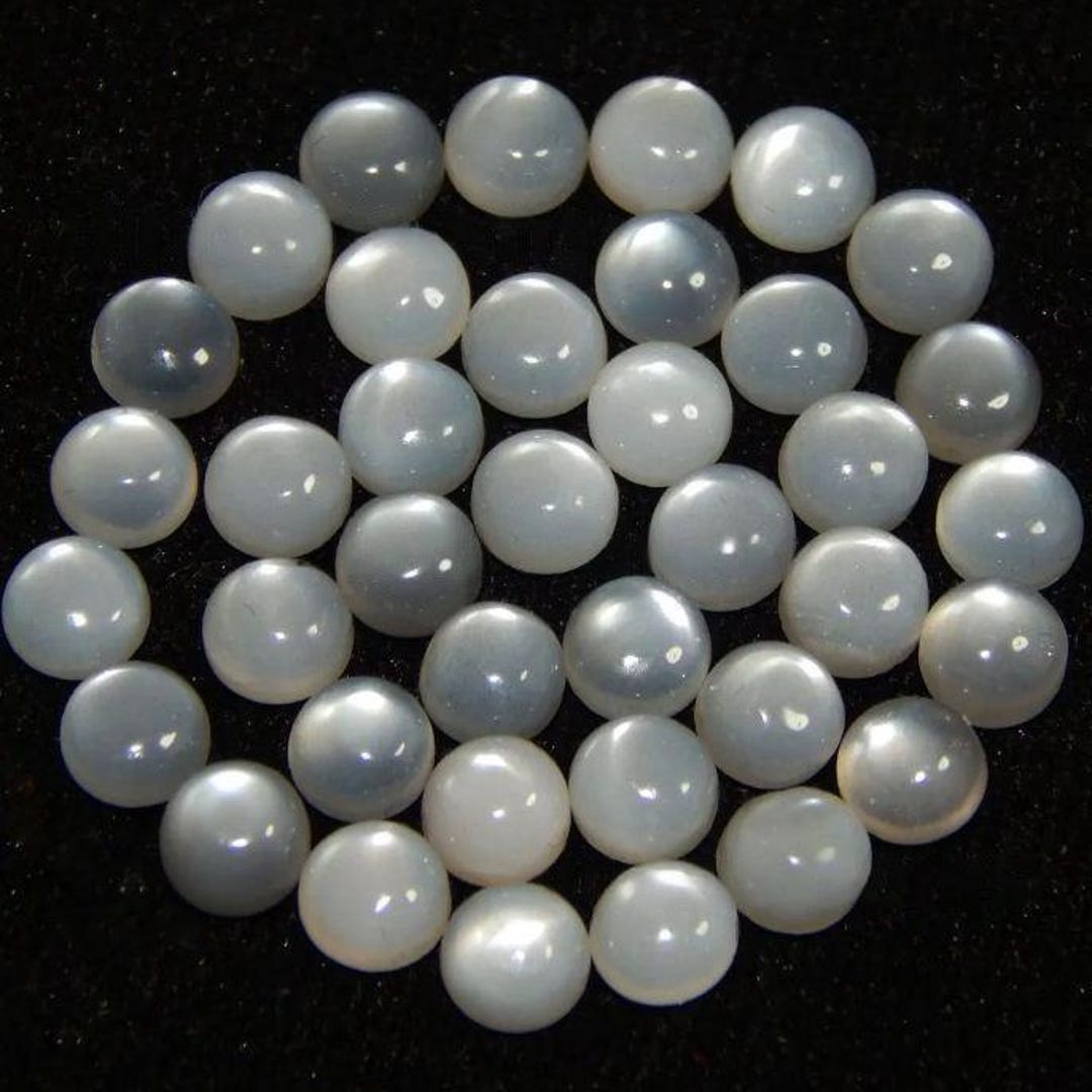 25 Pcs AAA+ Quality Moonstones 3MM Round Cabochon Gemstones | AAA+ ...