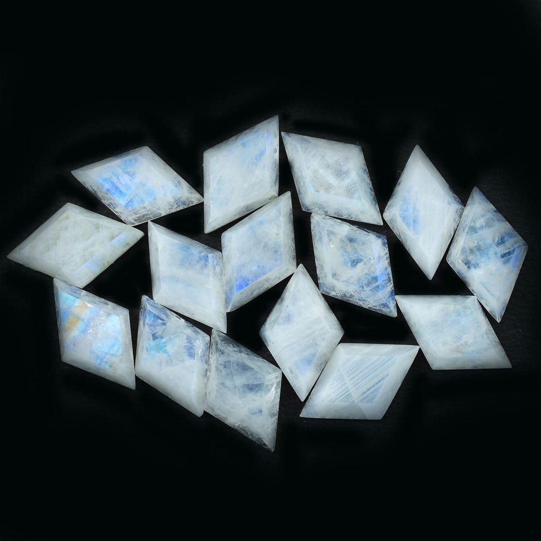 20 Pcs Rainbow Moonstone 8x16mm Kite Cabochon Gemstone | Natural ...
