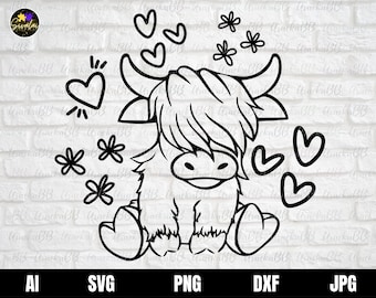 Highland Cow Svg, Highland Cow Png, Cow Head Svg, Highland Heifer Svg ...