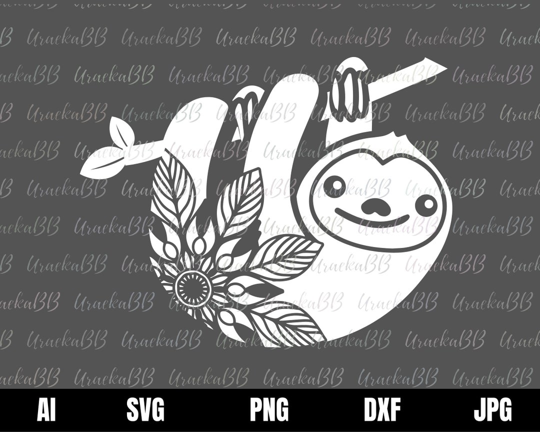 Mandala Sloth Svg, Mandala Svg, Sloth Svg, Hanging Sloth Svg, Flowers ...