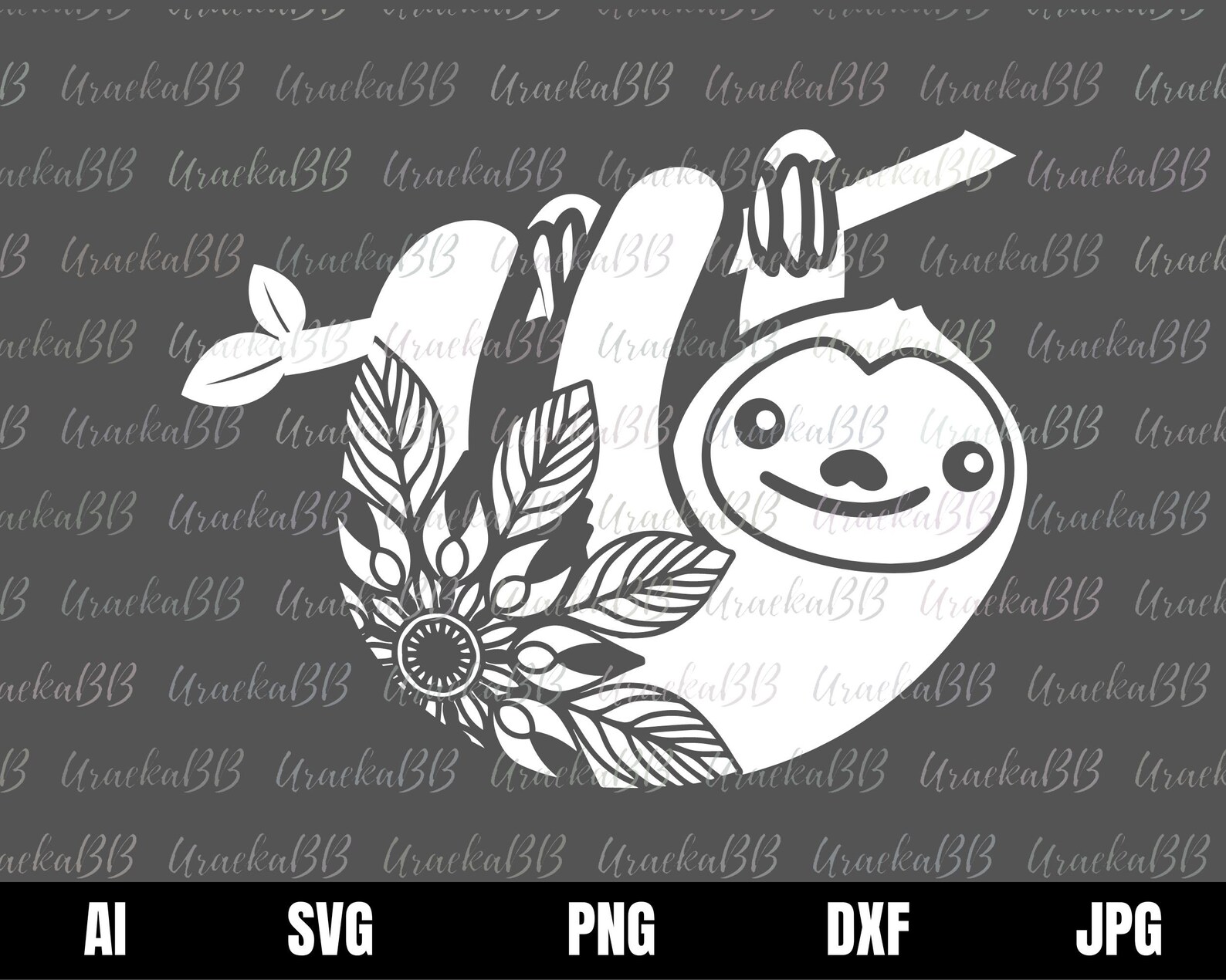 Mandala Sloth Svg Mandala Svg Sloth Svg Hanging Sloth Svg - Etsy