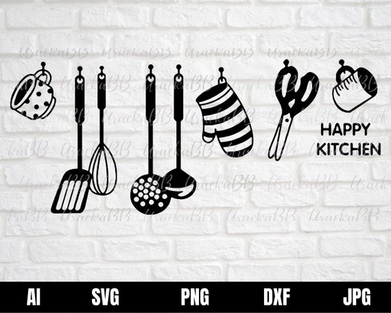 Kitchen Wall Funny Design Cook Utensils Home Decoration | Etsy