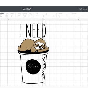 I Need Coffee Svg, Coffee Cup Svg, Sloth Svg, Coffee Lover Svg, Sloffee ...