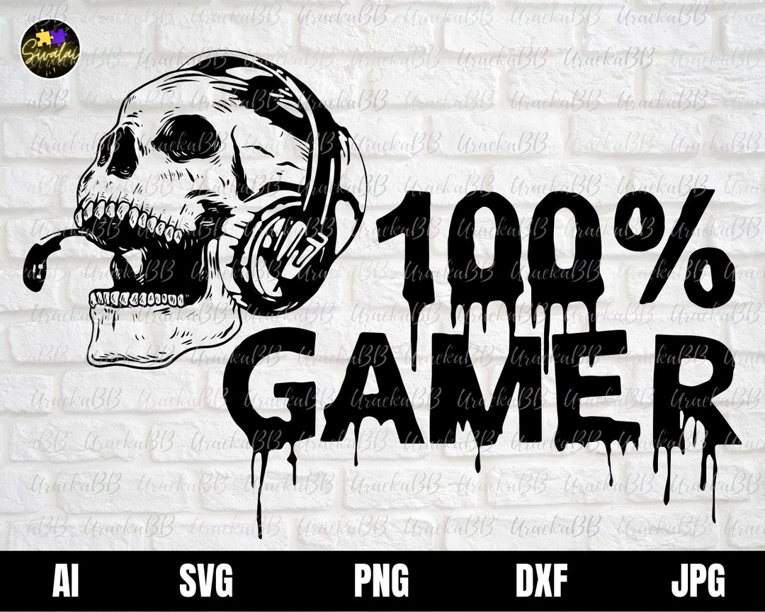Skull Svg, Skull Gamer Svg, Gamer Wall Room or Doors, Gamer Decor ...