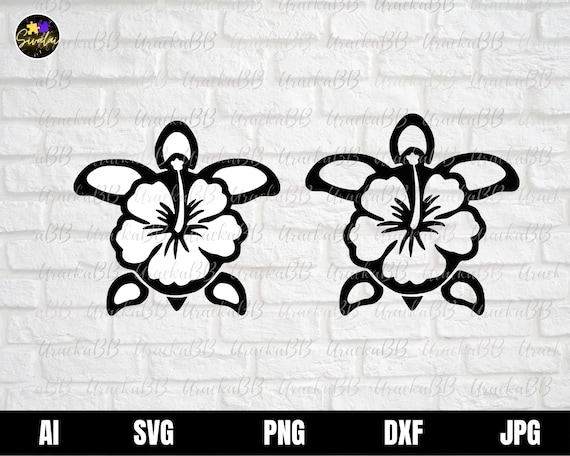 Turtle Svg Turtle Hawaii Svg Turtle Flower Svg Sea Turtle | Etsy