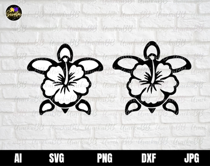 Turtle Svg Turtle Hawaii Svg Turtle Flower Svg Sea Turtle - Etsy