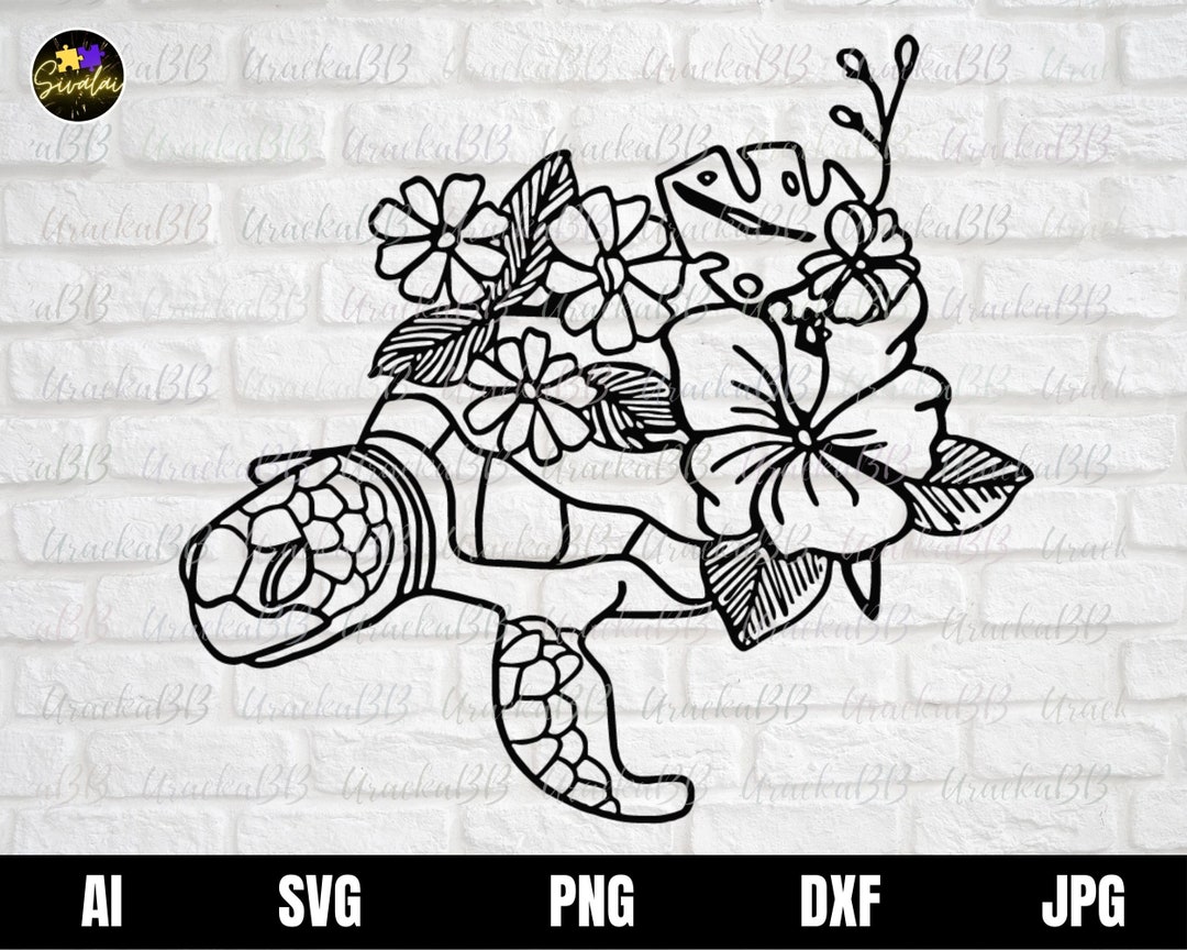 Turtle Flower Svg, Sea Turtle Svg, Turtle Svg, Flower Sea Turtle Svg ...