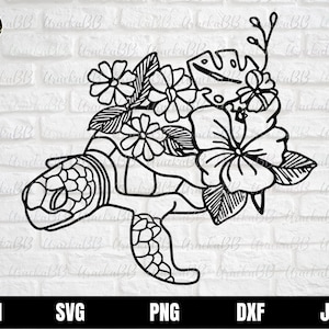 Turtle Flower Svg, Sea Turtle Svg, Turtle Svg, Flower Sea Turtle Svg ...