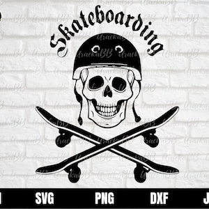 Skull Skeleton Skateboarding Svg, Skater Svg, Skateboard Clipart, Skate ...