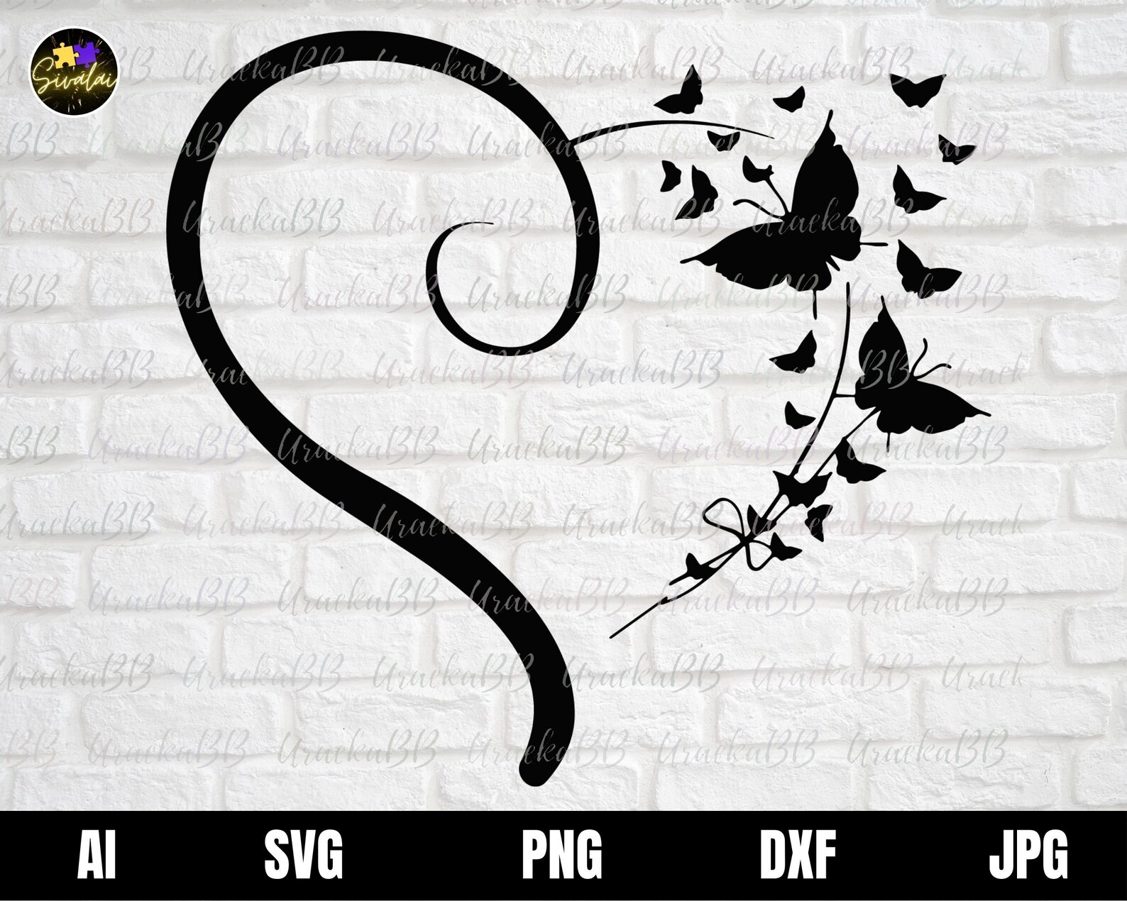 Butterflies Heart Svg Butterfly Monogram Svg Valentine Days - Etsy