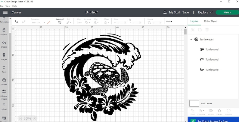 Turtle With Wave Svg Turtle Flower Svg Sea Turtle Svg - Etsy