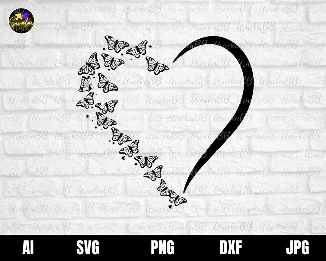 Butterfly Heart SVG, Heart SVG, Lover Shirt SVG, Love Svg, Sparkly ...