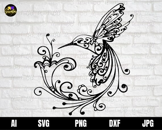 Colibri SVG Oiseau SVG Fleurs de colibri Svg Fleurs Colibri | Etsy France