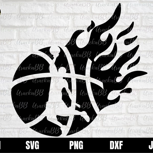 Basketball With Fire Svg - Etsy
