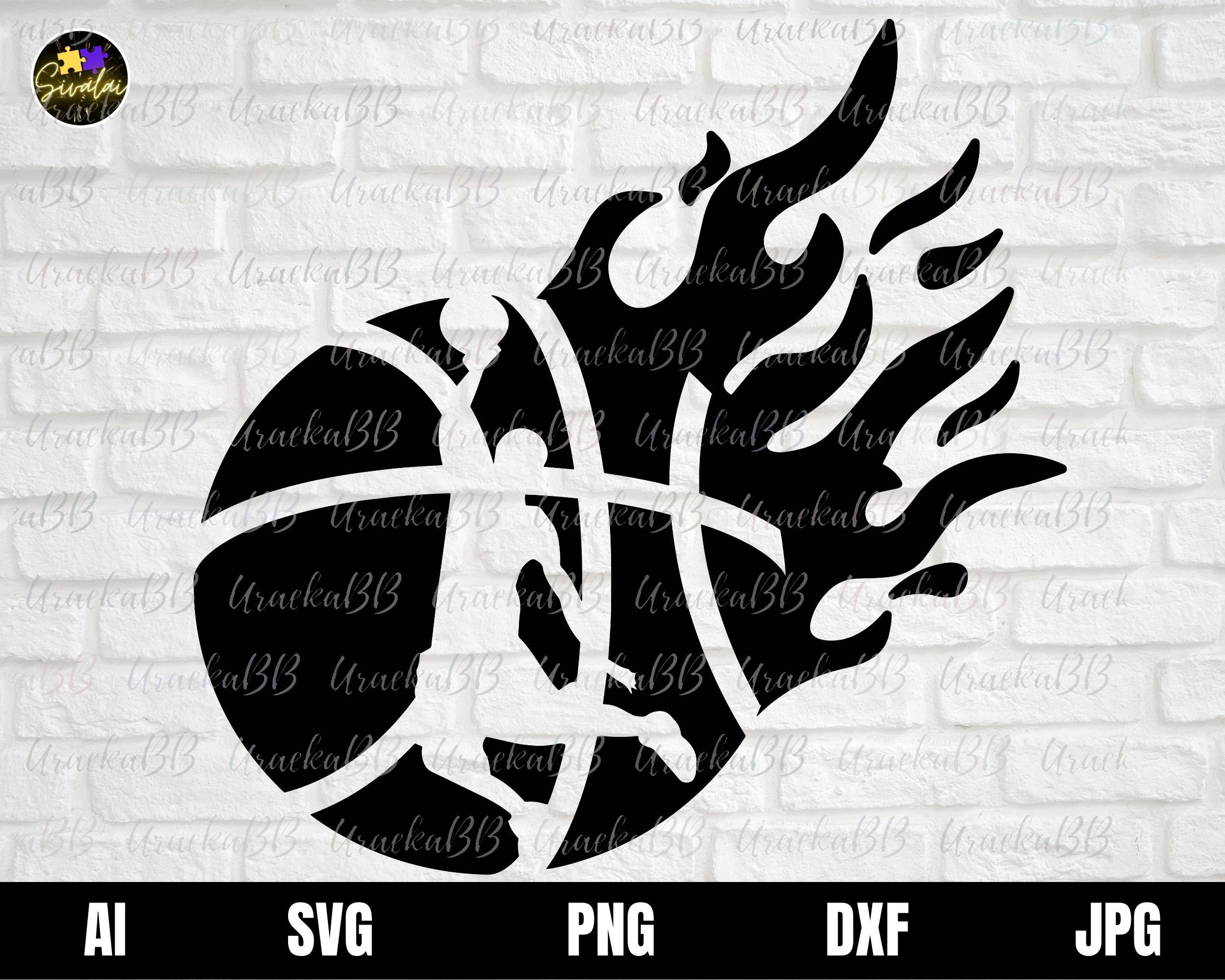 Flaming Basketball Svg Basketball Fire Svg Basketball Man | Etsy