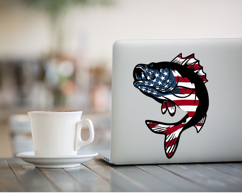 Fish Flag SVG, Fishing Usa Flag SVG, American Flag Fish Svg, American ...