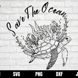 Save the Ocean Svg, Sea Turtle Svg, Save the Turtles SVG, Seaweed ...