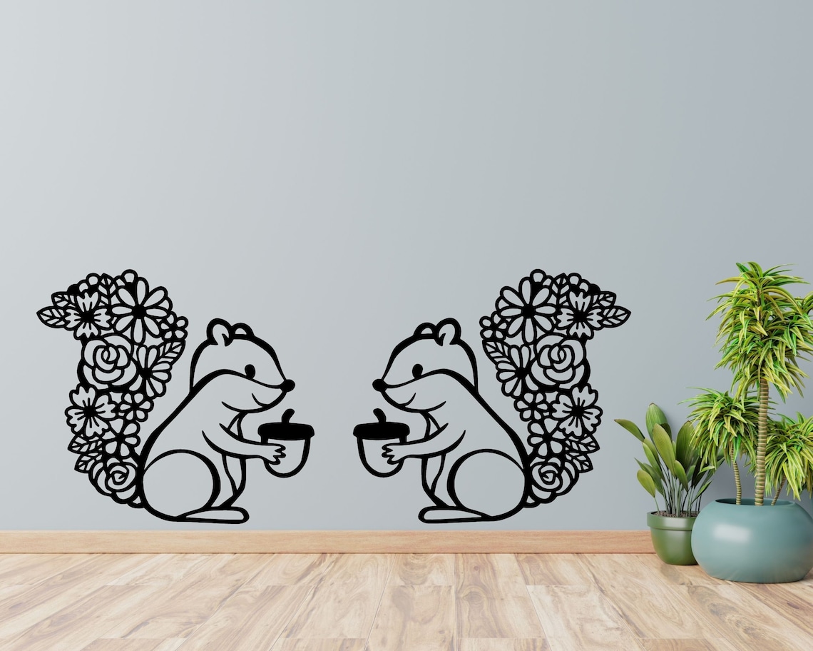 Floral Squirrel Svg Squirrel Svg Flower Squirrel Svg - Etsy
