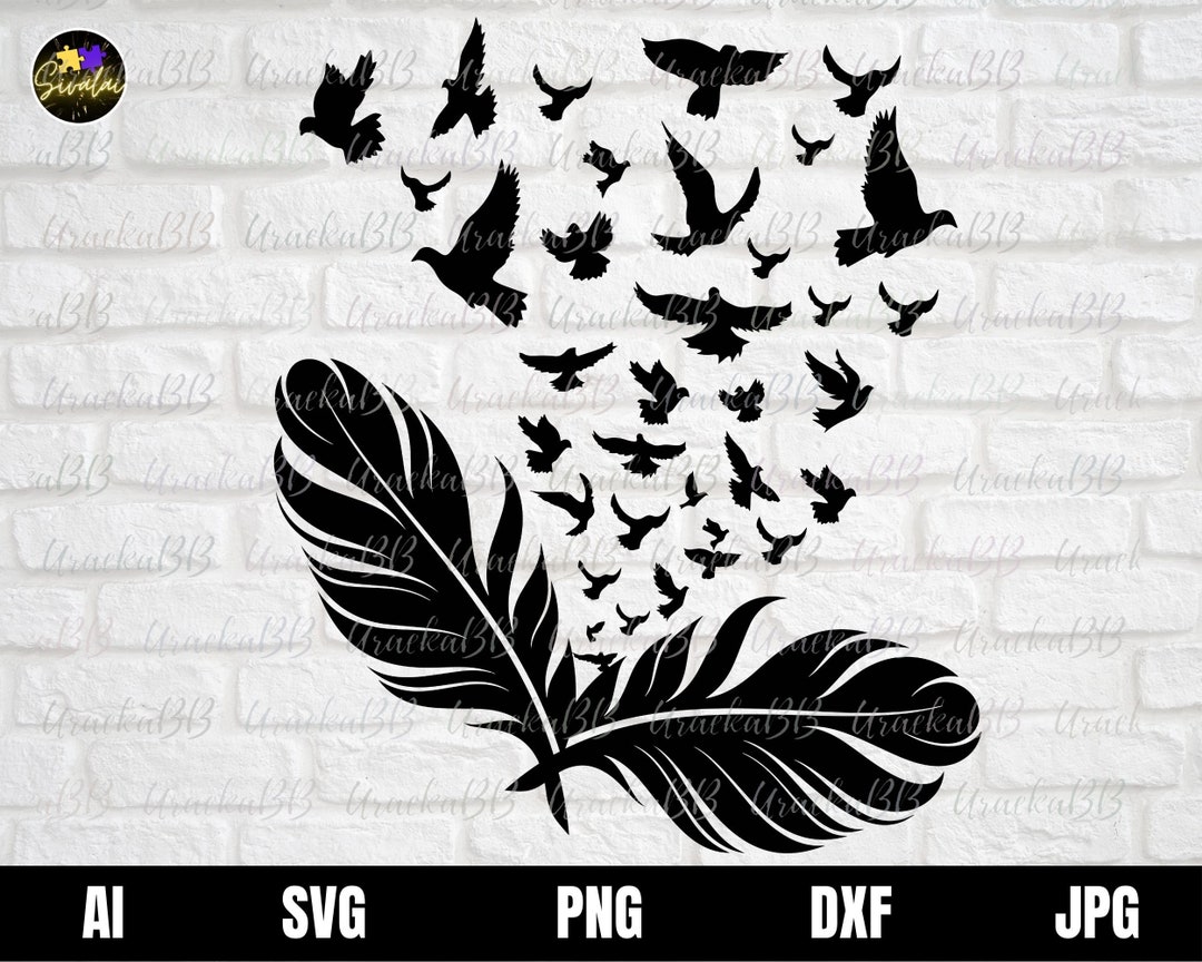 Birds of a Feather Svg, Feather Svg, Bird Feather Svg, Bird Svg ...