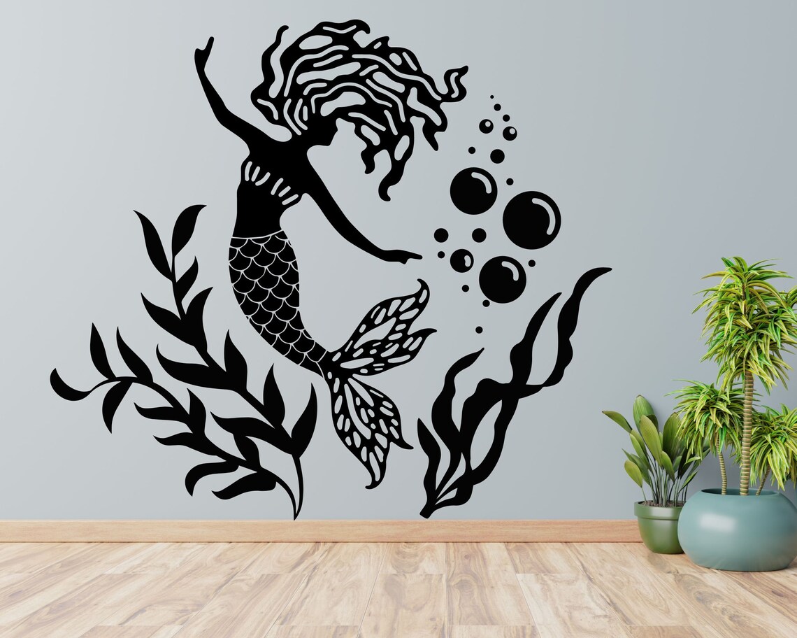 Marmaid Svg Mermaid and Seaweed Svg Mermaid Tail Svg - Etsy