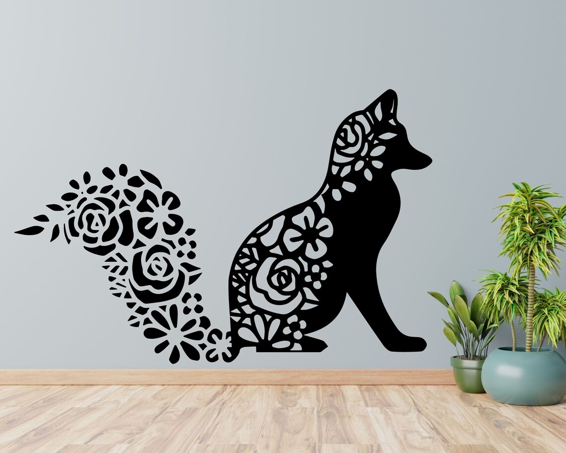 Flower Fox Svg Cute Fox Svg Fox Svg Floral Fox Svg Lover - Etsy