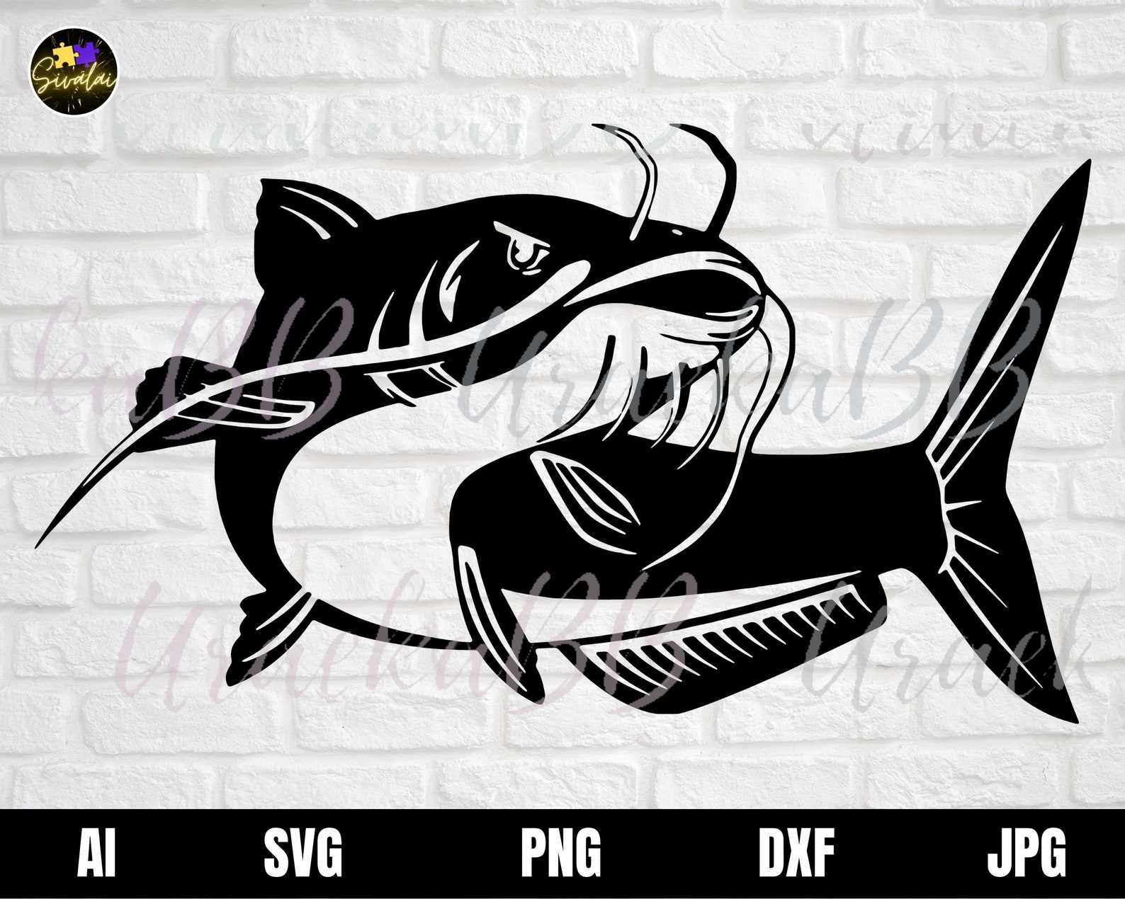 Catfish Digital Files, Catfish Svg, Catfish Cut Files, Catfish Clipart ...
