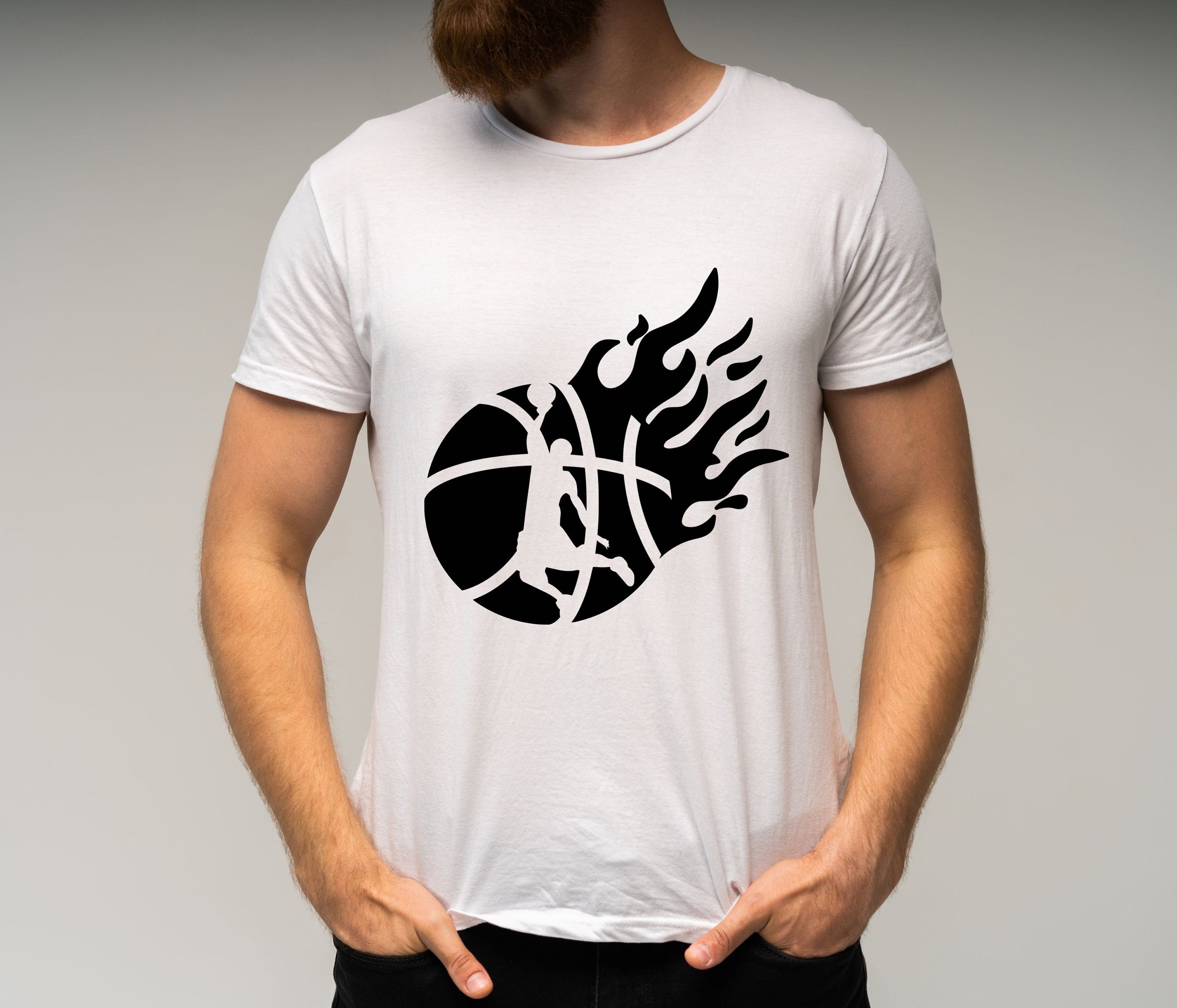 Flaming Basketball Svg Basketball Fire Svg Basketball Man | Etsy