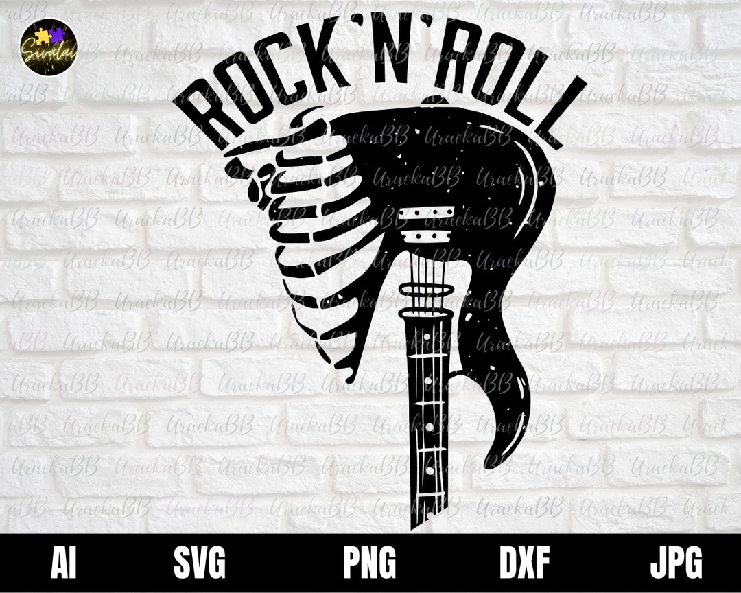 Rock and Roll Music SVG, Guitar SVG, Rock N Roll SVG, Rock and Rib Svg ...