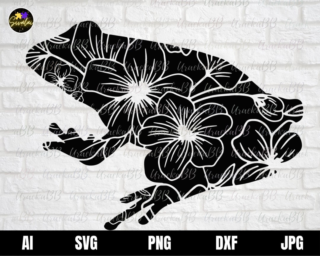 Frog Svg, Floral Frog Svg, Frog Flowers Svg, Floral Frog Svg, Cute Frog ...