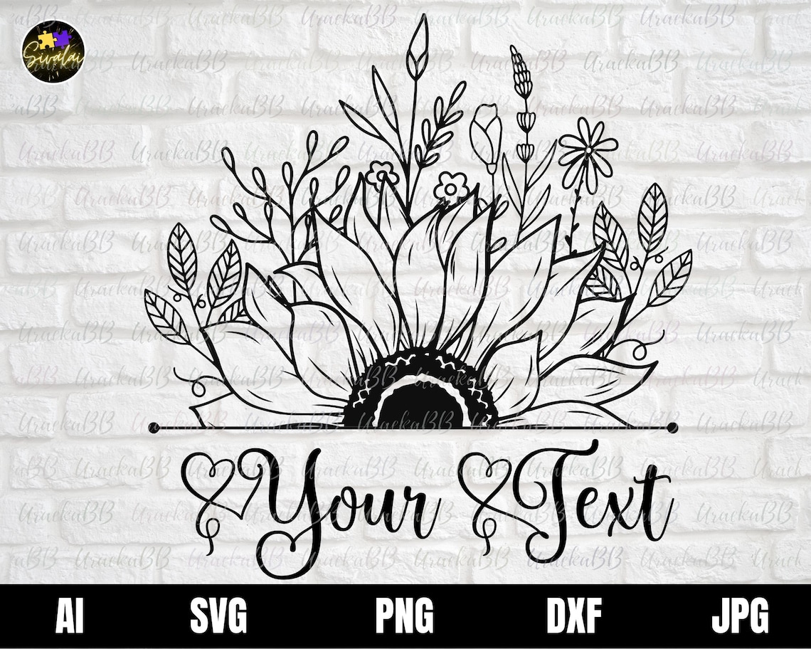 Split Sunflower Svg Flowers Monogram Svg Split Flower Svg - Etsy