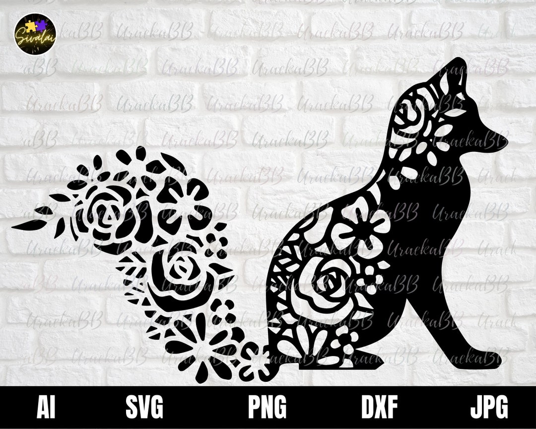 Flower Fox Svg, Cute Fox Svg, Fox Svg, Floral Fox Svg, Lover Fox, Girl ...