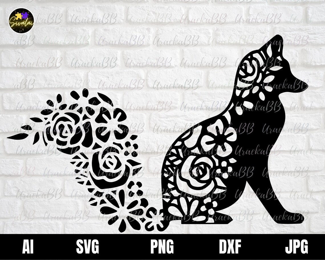 Flower Fox Svg Cute Fox Svg Fox Svg Floral Fox Svg Lover - Etsy